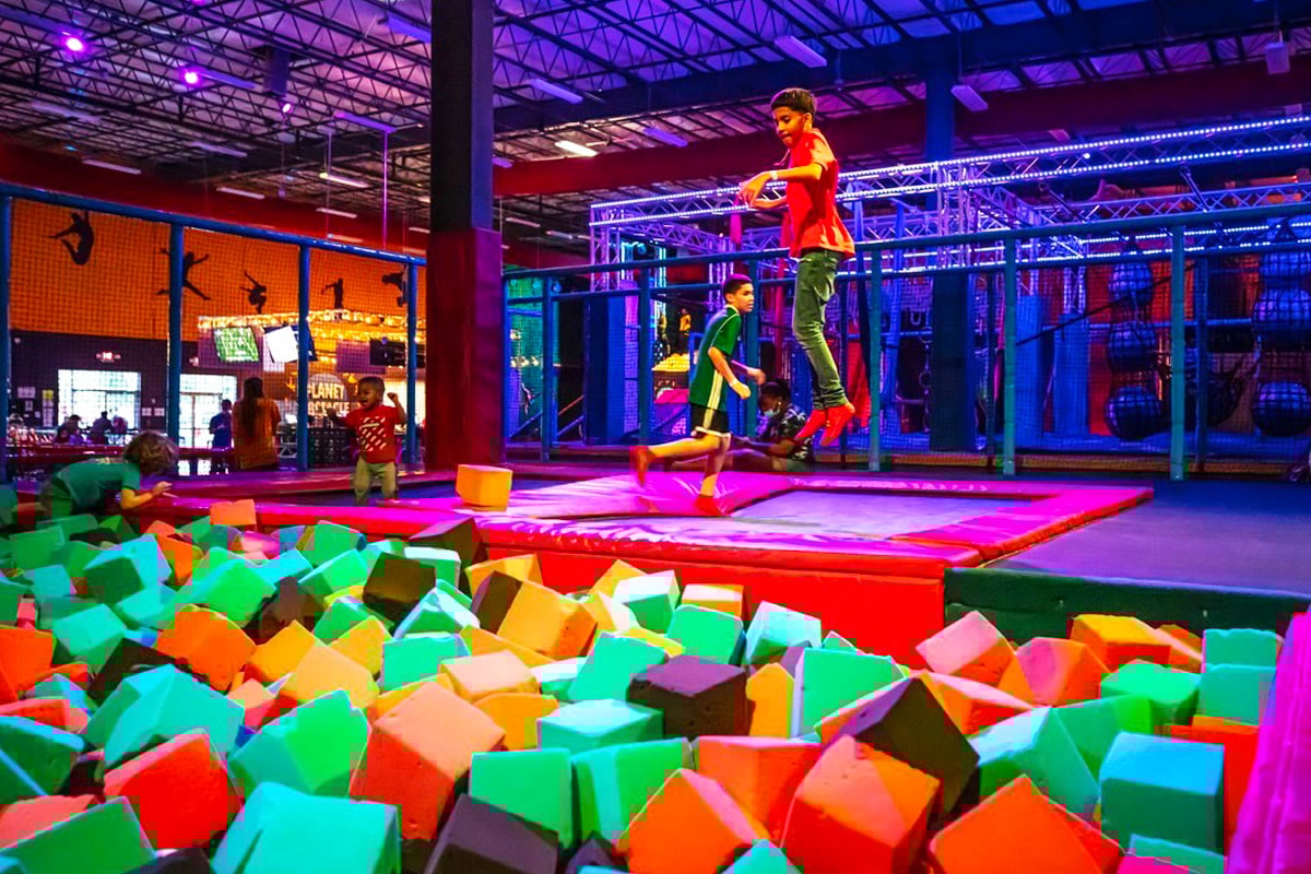 Children playing at the indoor playground