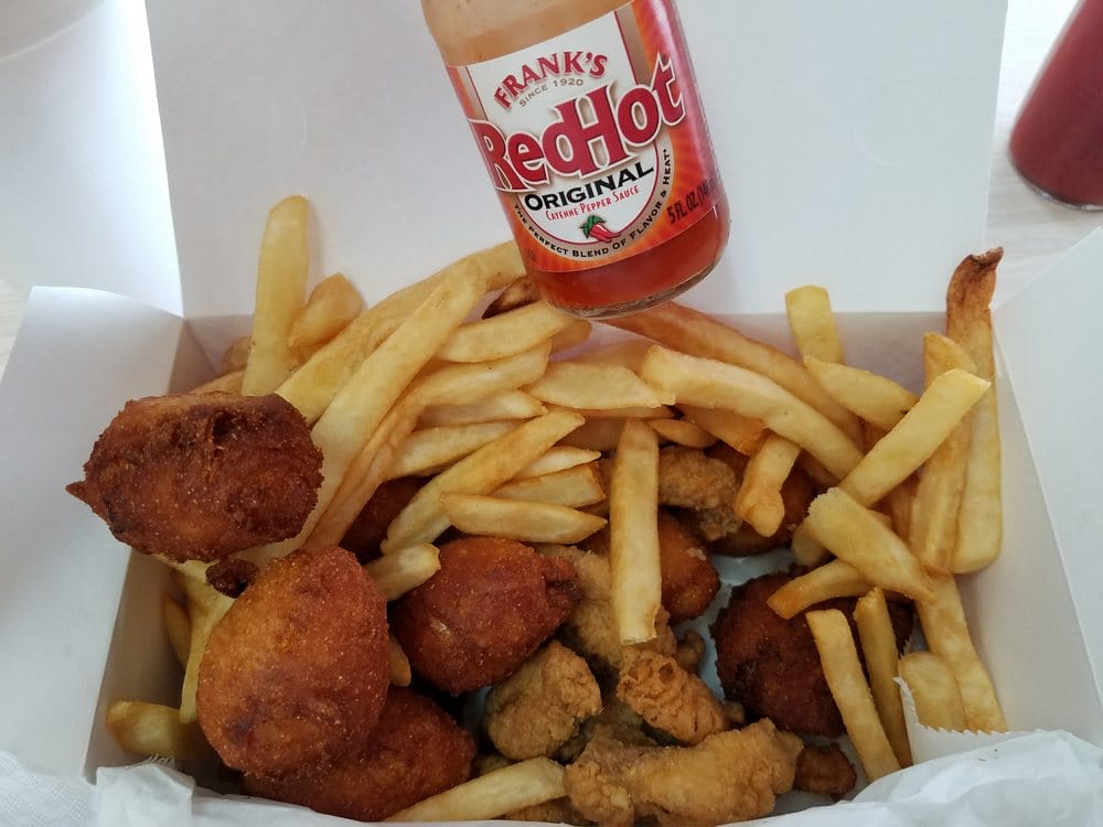 Fried catfish and hush puppies.