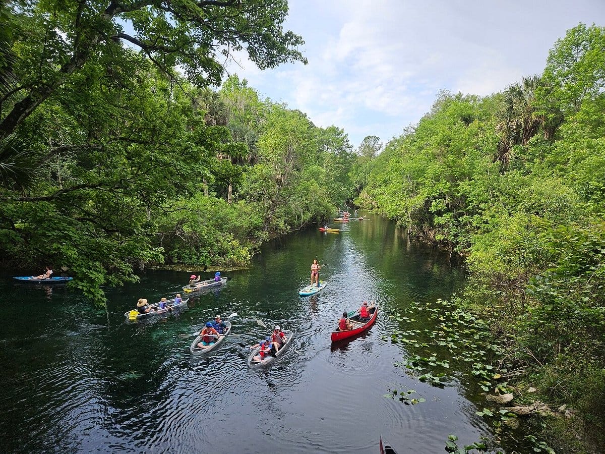 Kayaking adventure in the beautiful spring