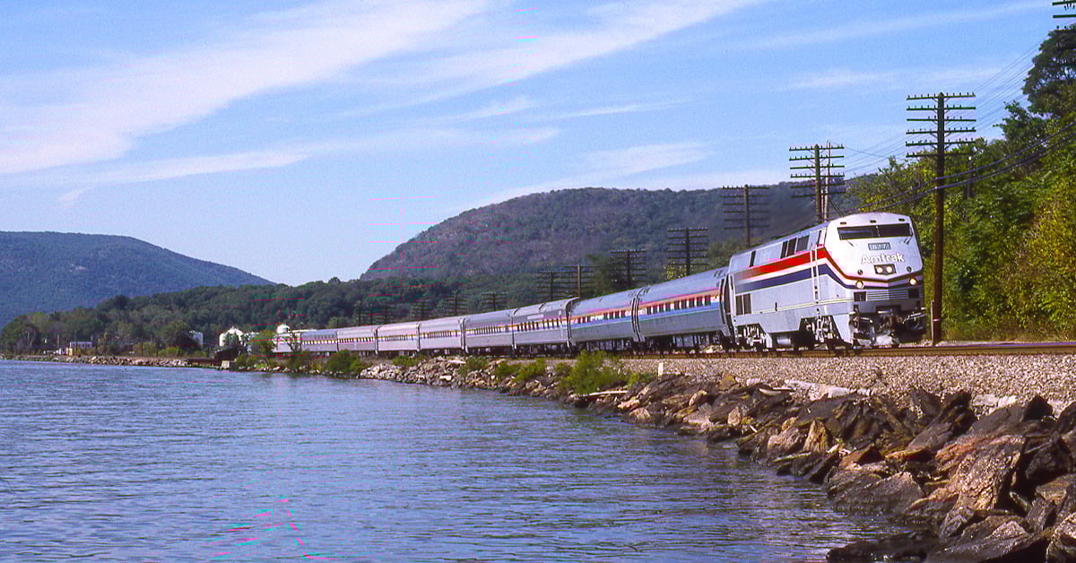 A photo of Lake Shore Limited and Lake Erie.