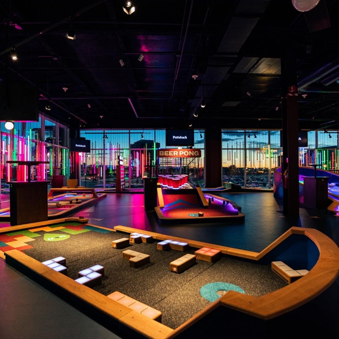 Puttshack in Miami: Indoor mini golf course.