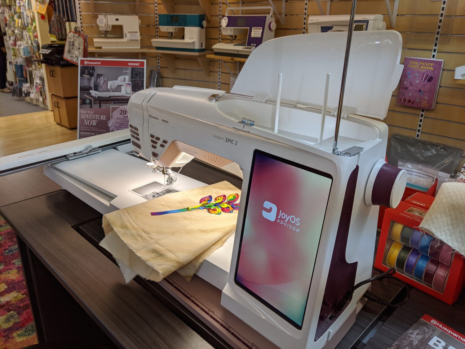 Sewing machines with various usages.