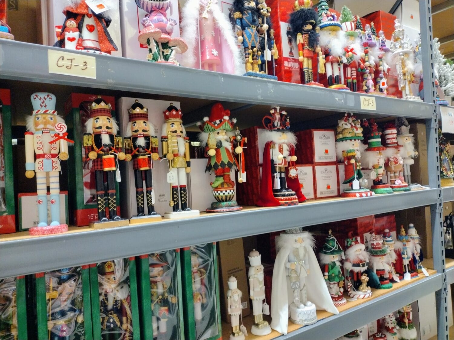 Shelves full of enchanting Christmas figurines