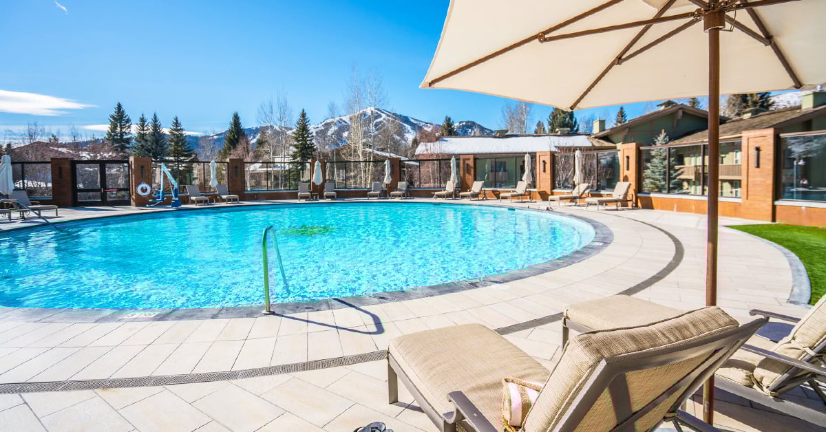 A lavish resort with stunning mountain views.