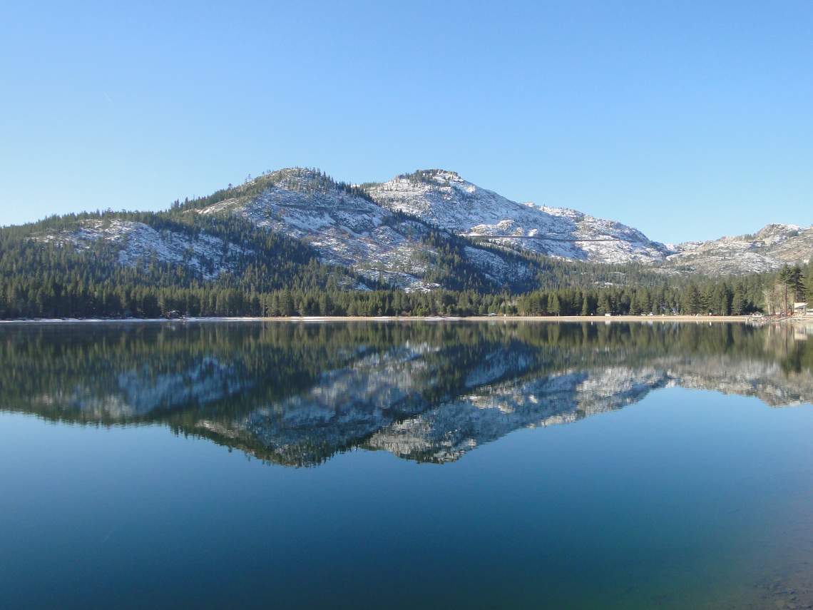 The crystal clear waters of the lake