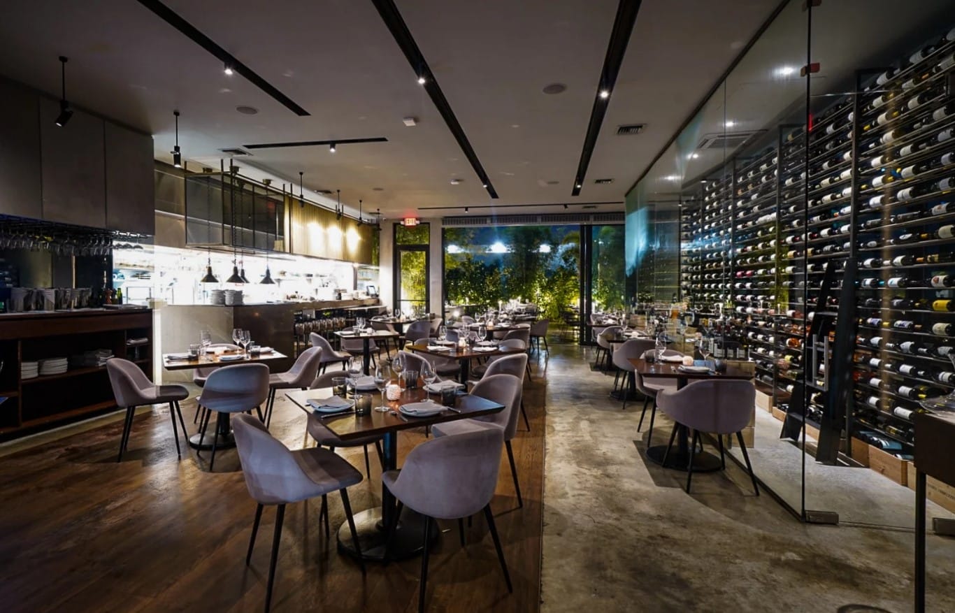 the elegant dining room of doma