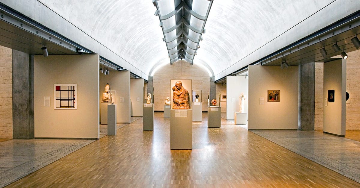 The sleek exhibits at Kimbell Art Museum