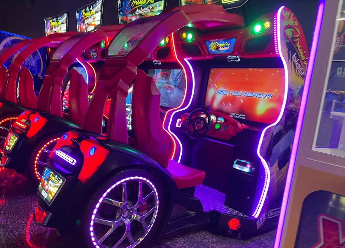 the fun arcade games within the amusement park