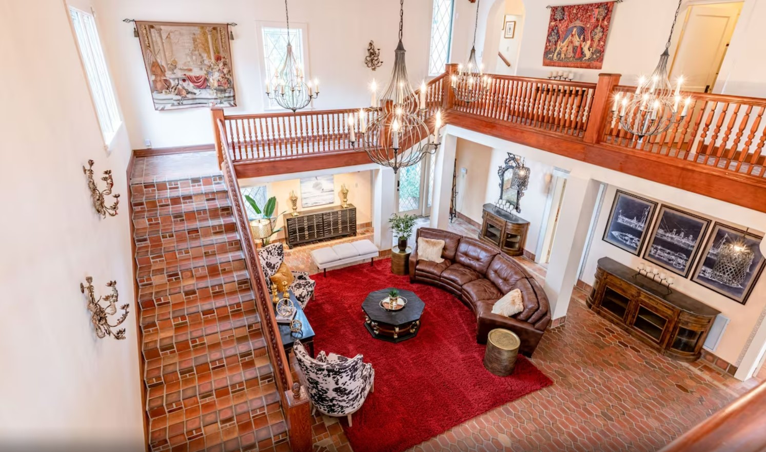 the grand interior of the castle