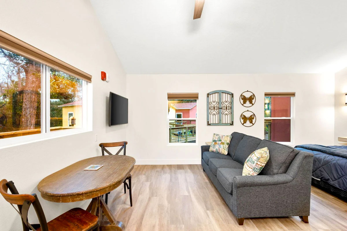 The interior of the house.