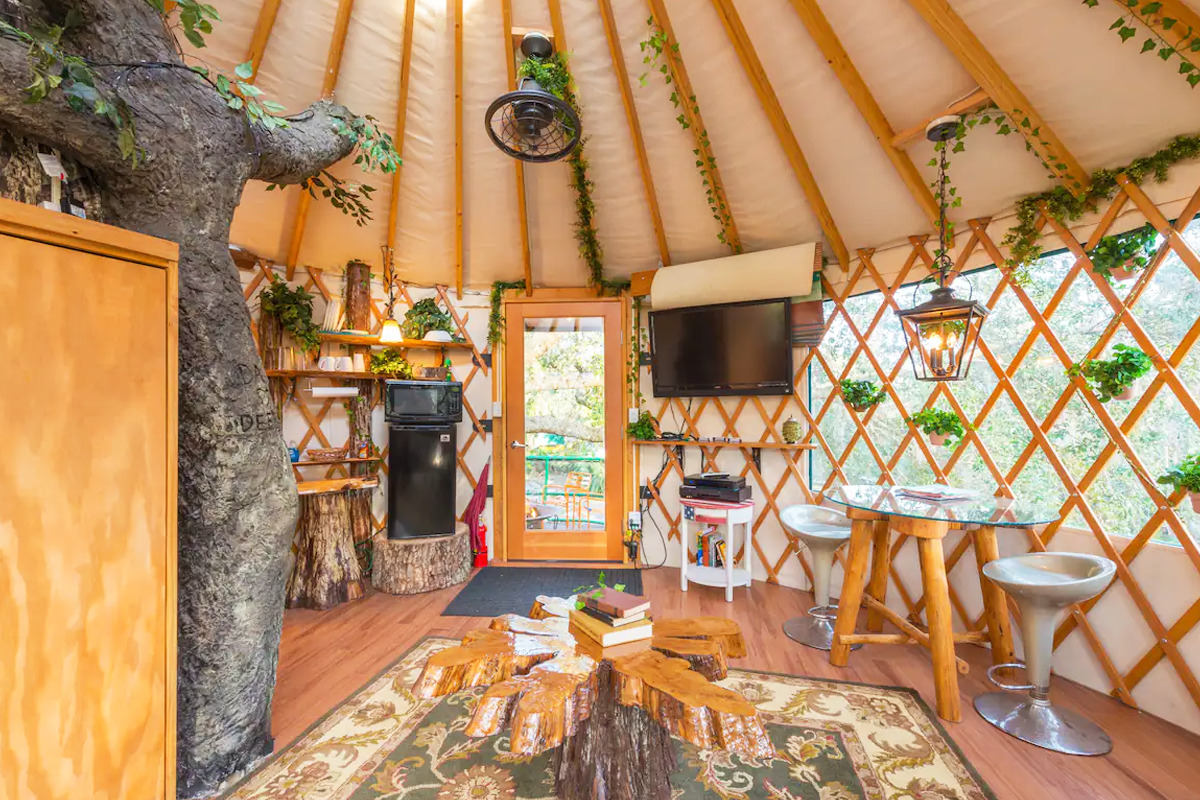 The interior of the tree house