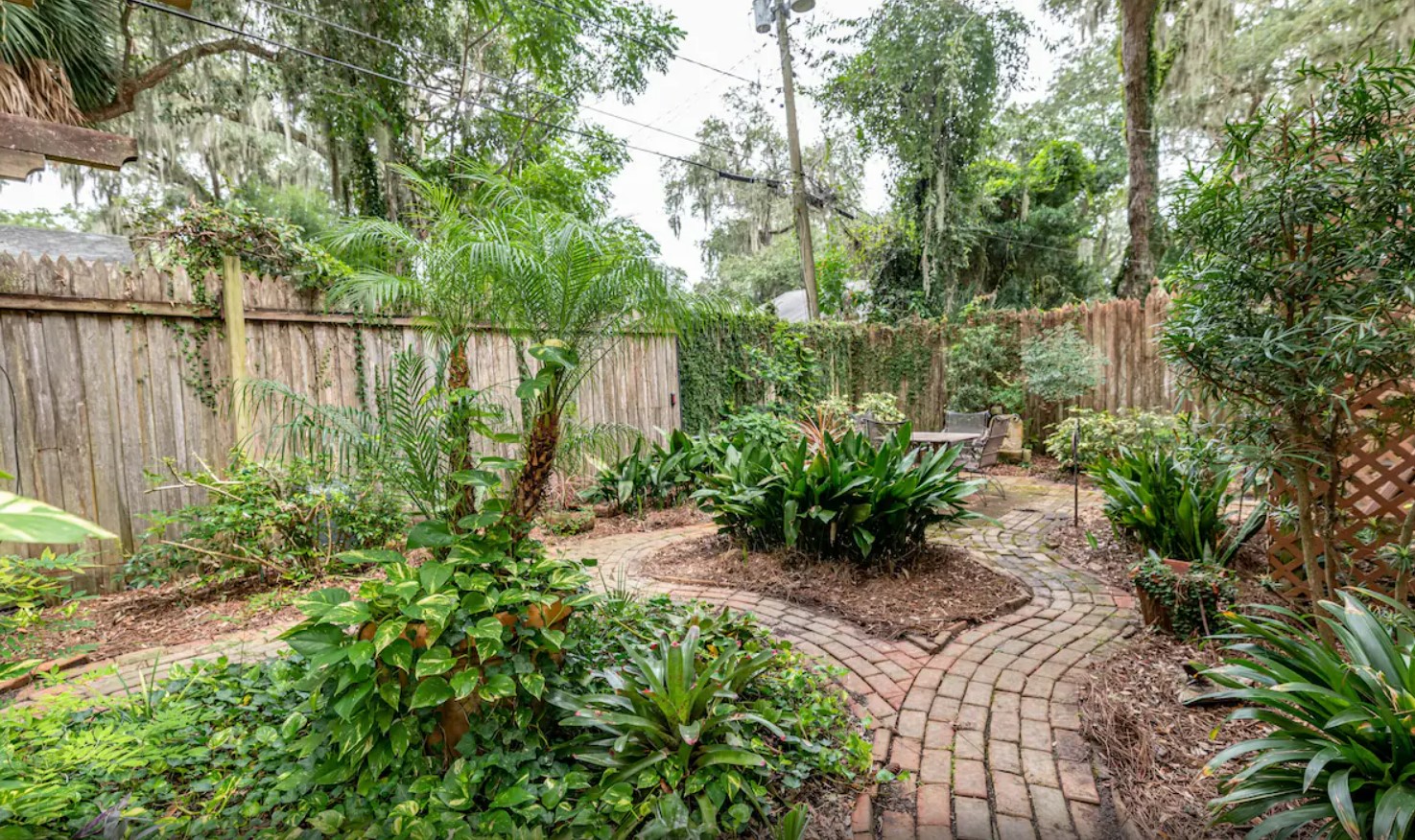 the lush garden of the castle