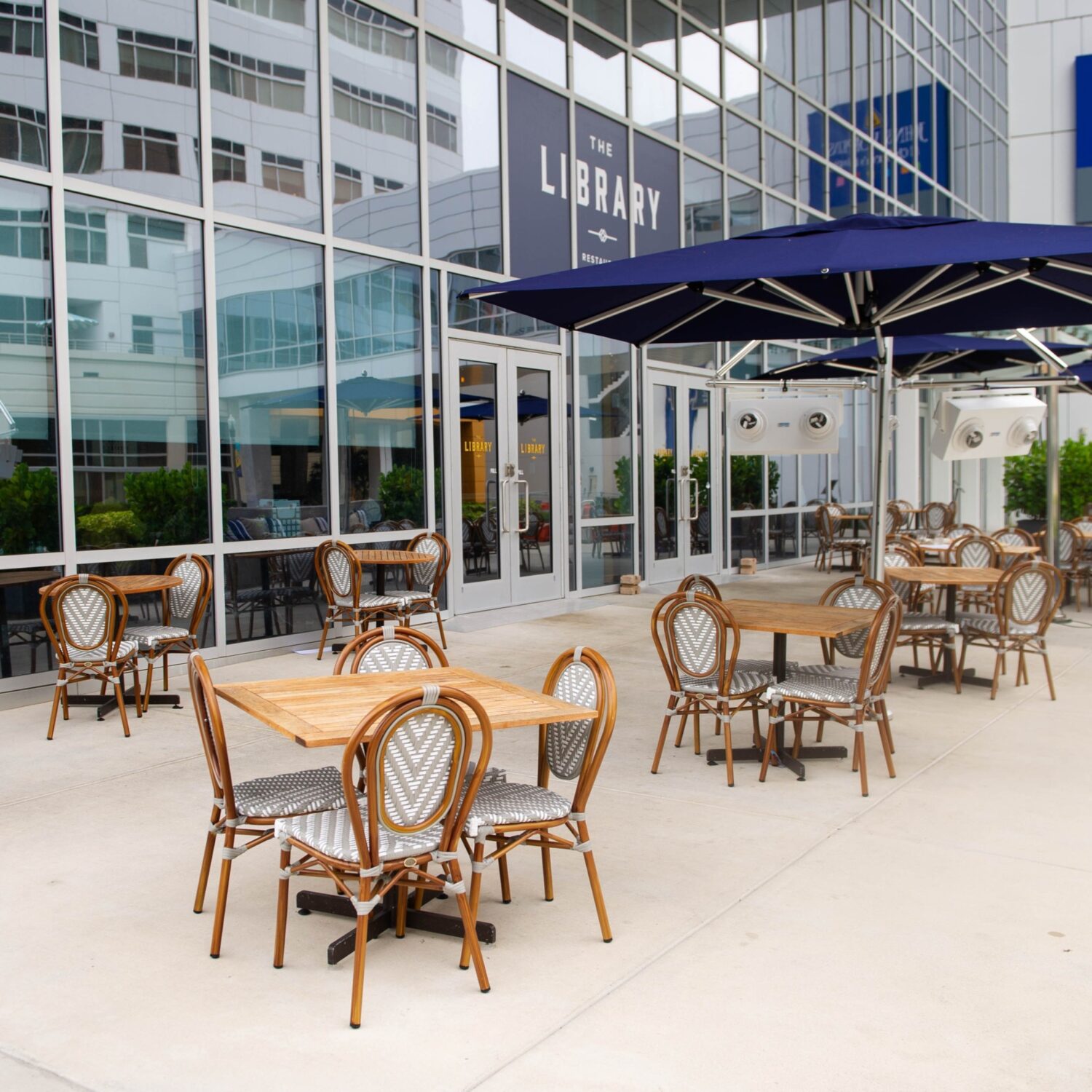 The outdoor dining area