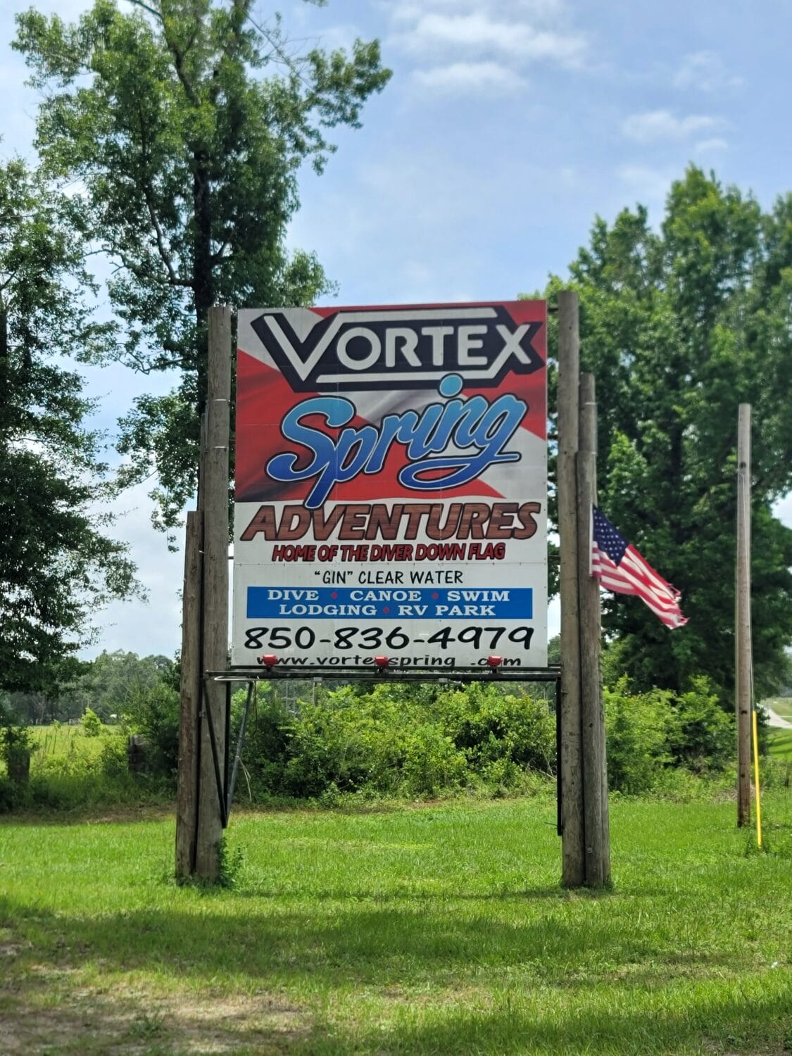 The sign of the Vortex Spring in Florida.