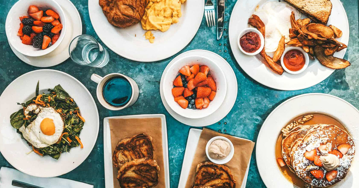 A table full of yummy food.