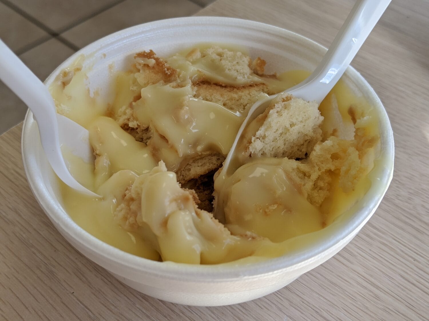 Homemade banana pudding topped with Nilla wafers.