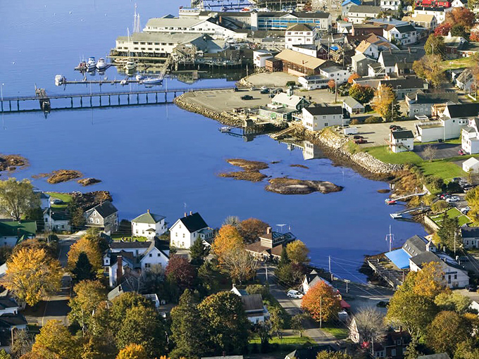 Boothbay Harbor's perfect natural haven cradles boats like precious gems, their reflections doubling the visual feast for lucky visitors.