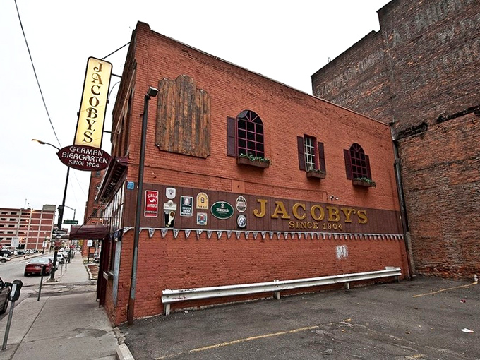 A century-old brick facade that's witnessed Detroit's many chapters, Jacoby's stands proudly with its vintage sign promising German delights within.