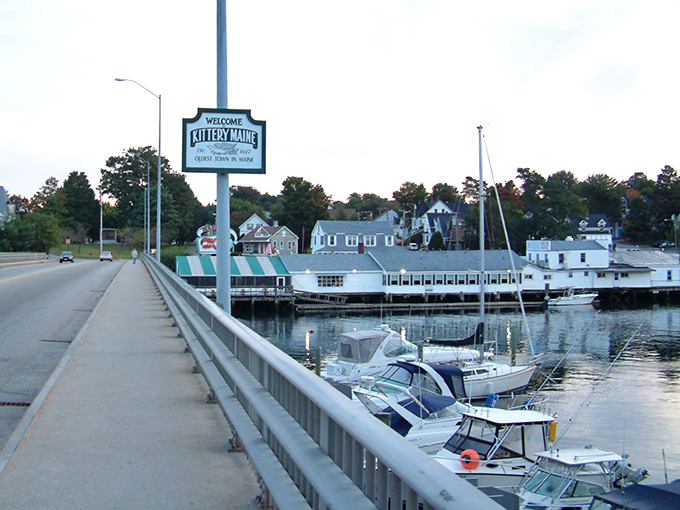 Kittery's welcoming waterfront &ndash; where Maine begins with a picturesque harbor view that promises seafood adventures ahead.