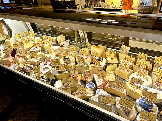 Cheese heaven exists! This dazzling display of Italian and European cheeses would make even the most disciplined dieter weaken at the knees.