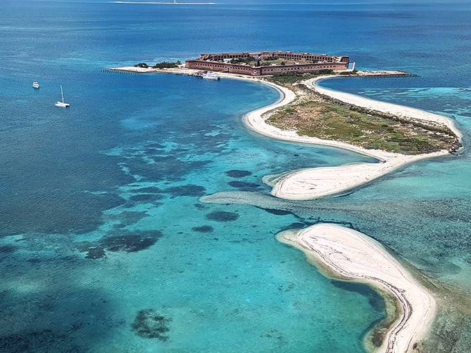 A living masterpiece just off American shores – Key Largo's barrier reef shimmers with more colors than your grandmother's quilt collection.