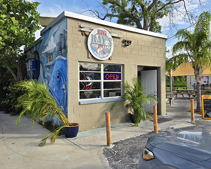 A humble exterior that belies the culinary treasures within – Big Ray's Fish Camp proves great seafood needs no fancy facade.