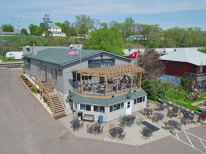 The Pickle Factory: Where history meets flavor on Lake Pepin's shore &ndash; this two-story waterfront gem welcomes boaters and road-trippers alike with equal enthusiasm.