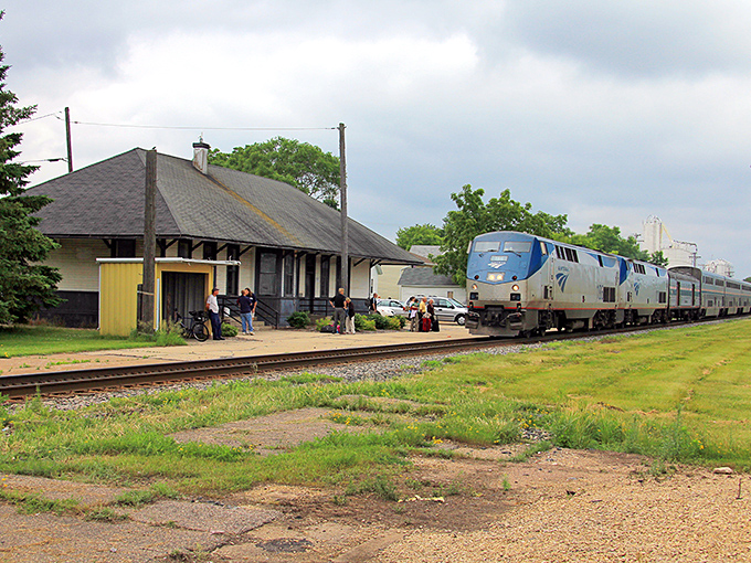 The historic Tomah station welcomes travelers with small-town charm, a perfect gateway to Wisconsin's scenic wonders.