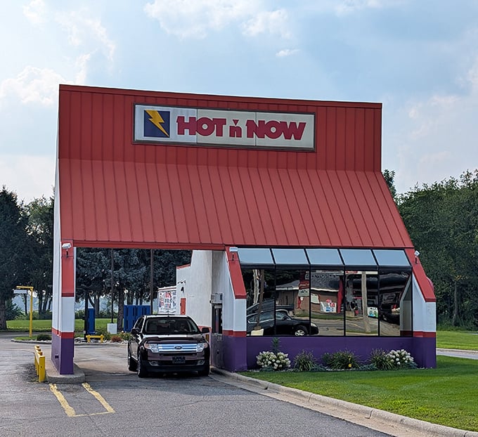 That distinctive red roof isn't just architecture – it's a beacon calling every burger lover home.