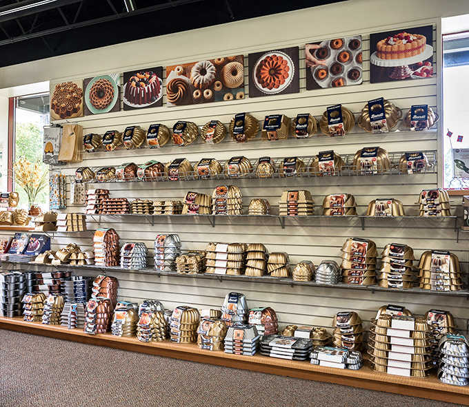 The wall of possibility. Each distinctive Bundt design promises to elevate your baking game without requiring actual pastry chef skills.