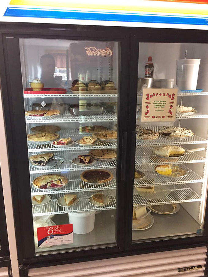 The dessert case &ndash; a glass-fronted treasure chest of homemade pies that makes choosing just one the hardest decision of your journey.