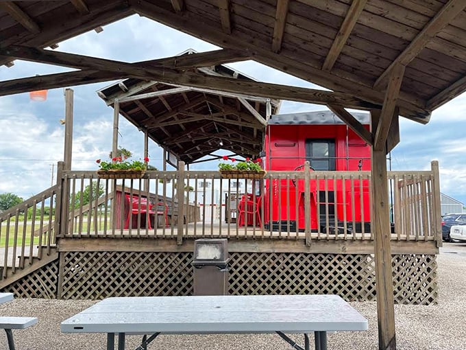 The perfect backdrop for memory-making – this covered deck invites you to sit, savor, and watch the world roll by.