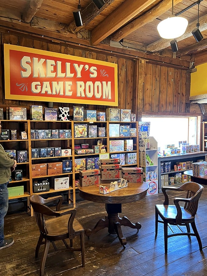 Game Room Interior: Where family game night dreams are born under the watchful gaze of wooden beams that have seen generations play.