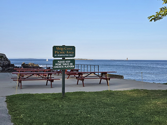 Ship Cove's picnic area offers front-row seats to nature's greatest show &ndash; ocean waves with a side of sandwich.