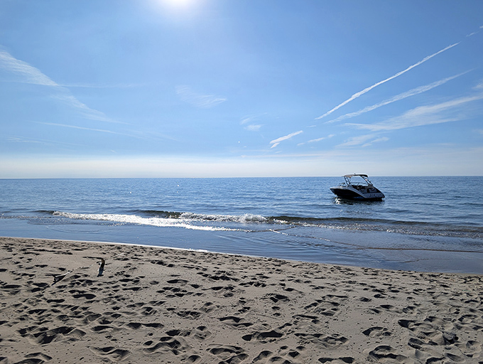 Crystal clear waters reveal the lake bottom on calm days, making beach glass hunting almost too easy for seasoned collectors.