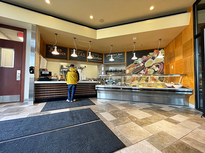 The counter area offers a glimpse into the organized chaos of a kitchen that knows exactly what it's doing.