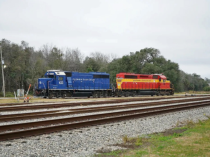 Florida East Coast Railway locomotives showcase the colorful history of transportation that helped build this coastal community.