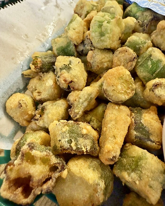 Crispy, golden nuggets of Southern tradition &ndash; fried okra that converts even the most skeptical vegetable avoiders into believers.