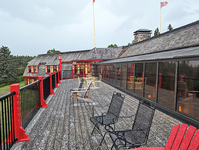 The spacious deck invites outdoor relaxation, where the soundtrack is purely natural – waves, wind, and the occasional loon calling across the water.