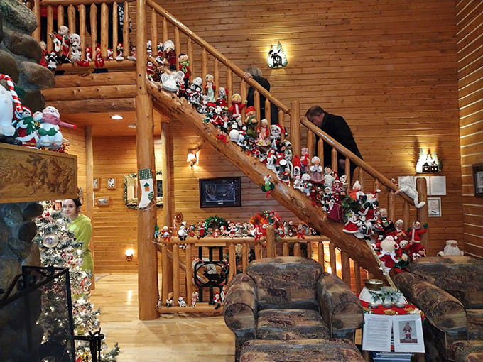 The stairway to Christmas heaven is lined with holiday characters. Each step brings you closer to peak yuletide joy.