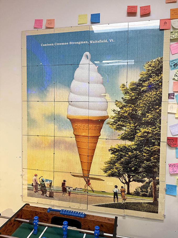 The wall of colorful sticky notes tells the real story&mdash;thousands of visitors leaving their mark and memories at this beloved Vermont institution.