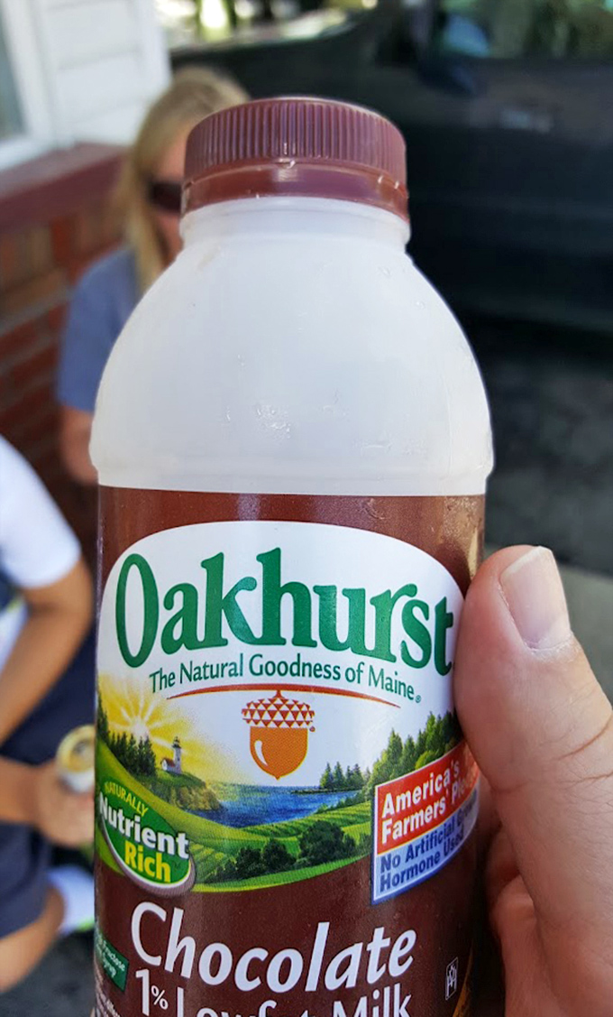 Oakhurst chocolate milk &ndash; the unofficial official beverage pairing for Wasses hot dogs according to generations of Mainers.
