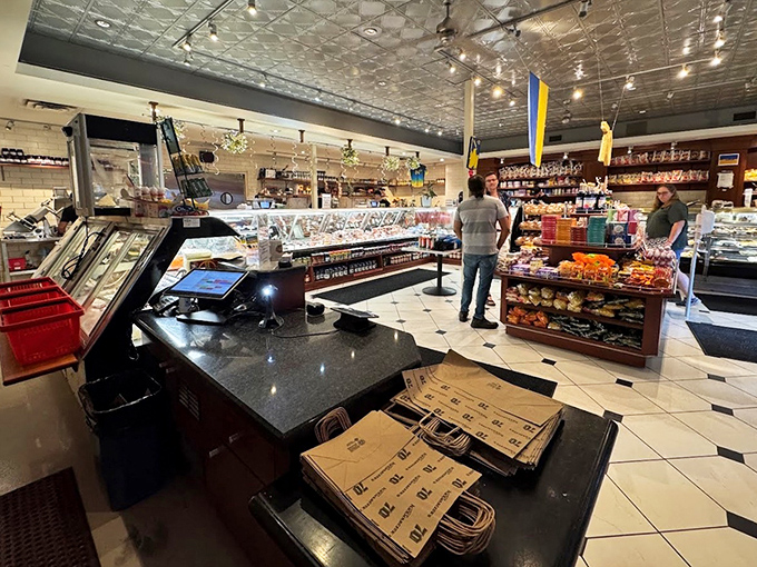 The market section offers a treasure trove of imported goods. Take home a taste of Eastern Europe and pretend you're sophisticated enough to know what to do with it all.