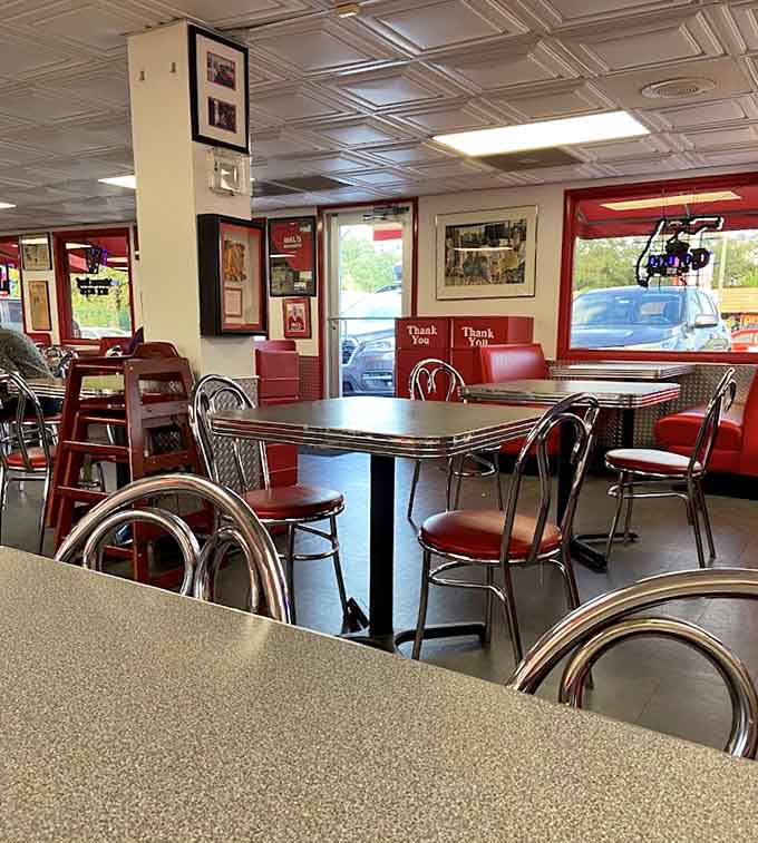 The dining room's retro charm makes you feel like you've time-traveled, except the food is hot, the service is friendly, and nobody's wearing bell-bottoms.