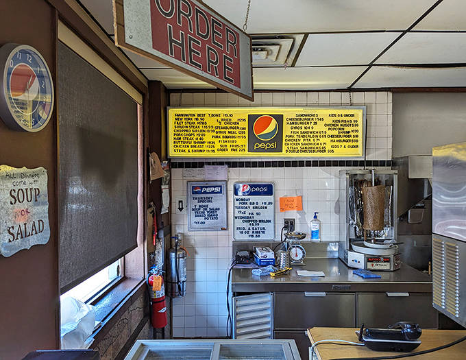 The order counter speaks volumes: no fuss, no muss, just straight talk about what's going to make your taste buds dance.