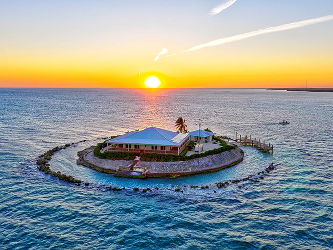 From above, your private island looks like nature's perfect bullseye &ndash; a target for escaping ordinary life.