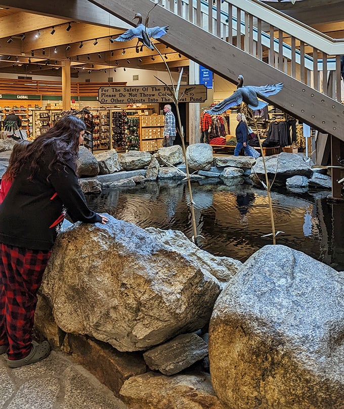 Another view of the magnificent central atrium showcases the perfect marriage of rustic architecture and outdoor retail therapy.