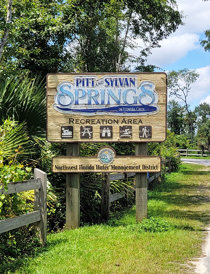 Welcome to paradise might as well be what this sign says, marking the entrance to Florida's best-kept natural secret.
