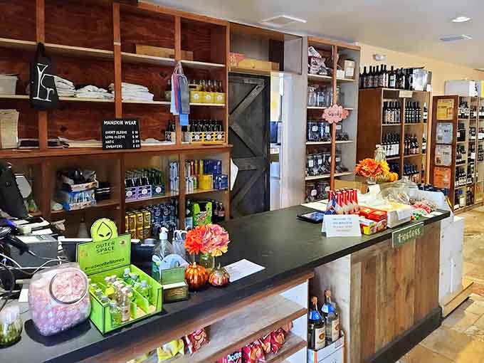 The retail counter offers local products and bottles to take home, because sometimes you want to extend the experience beyond just one meal.