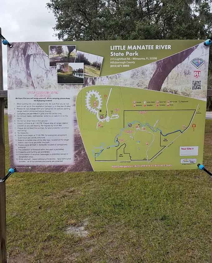 Detailed park maps help visitors navigate thousands of acres without getting lost, though getting a little lost is half the fun.